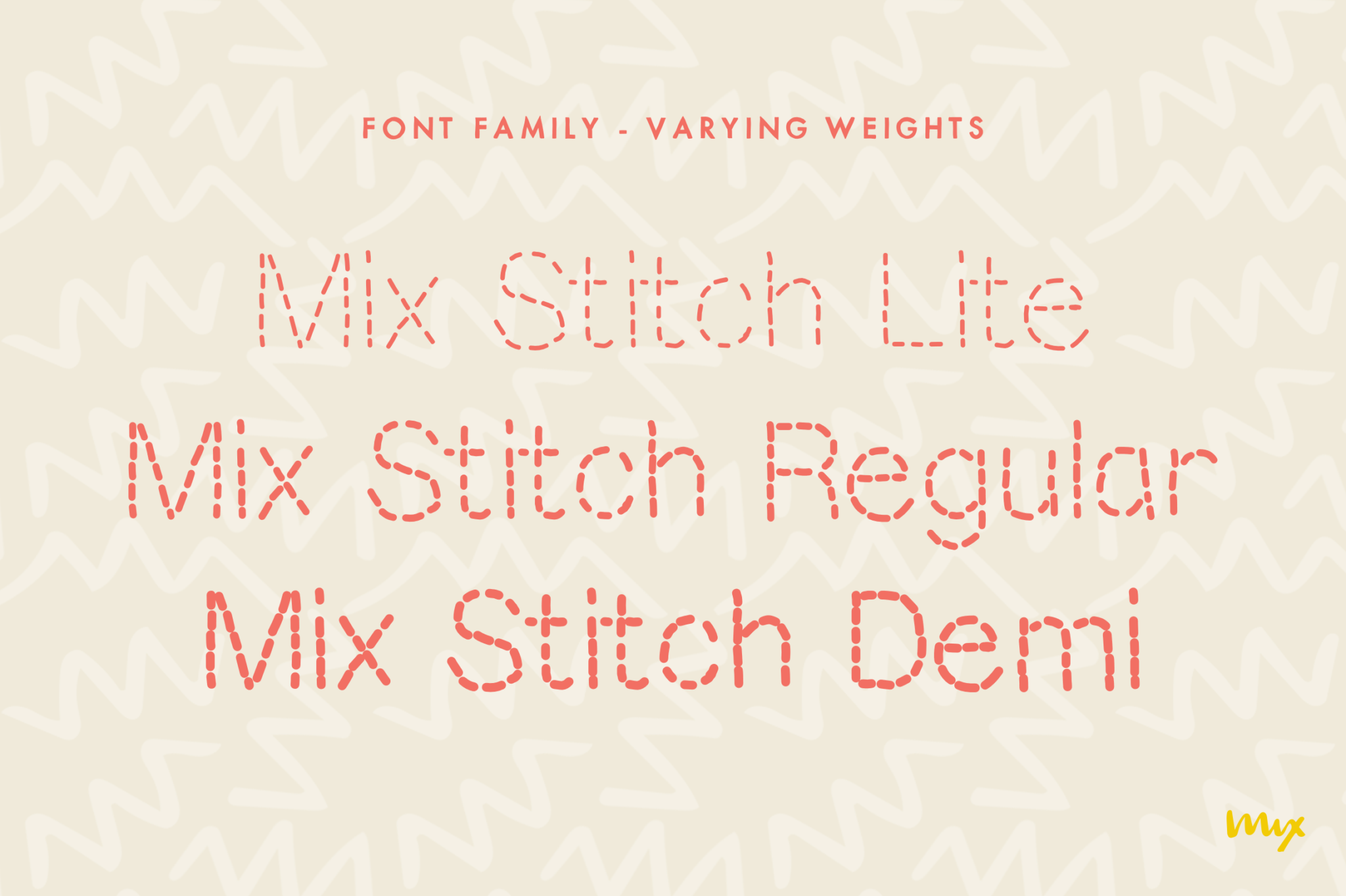 Mix Fonts - Mix Stitch (Regular, Lite and Demi)